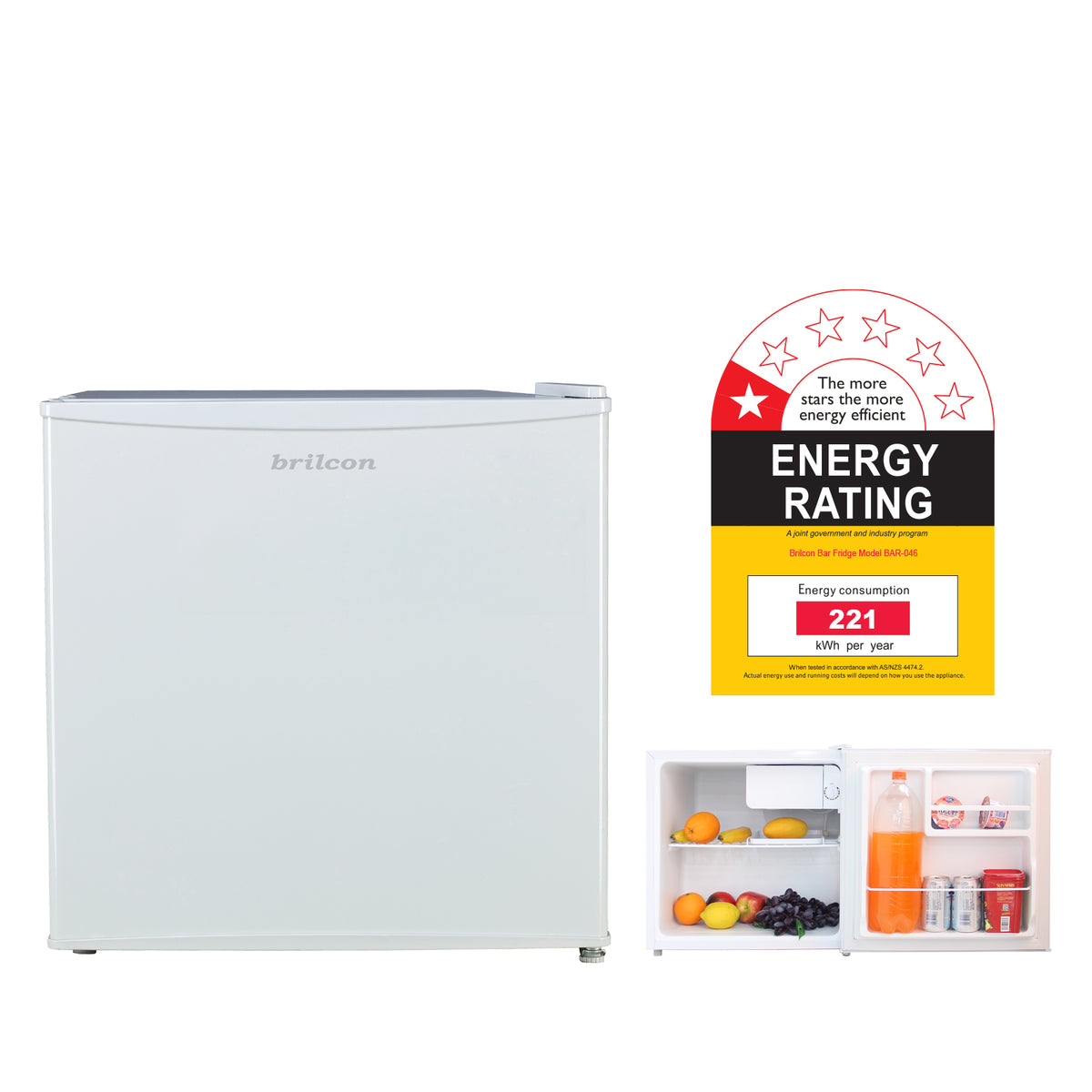 Brilcon 46L Bar Fridge BAR-046 – ElectroDirect